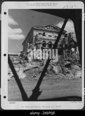 Bomb damage at Manila, Philippine Islands. 15 February 1945 Stock Photo ...