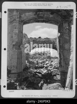 Bomb damage at Manila, Philippine Islands. 15 February 1945 Stock Photo ...