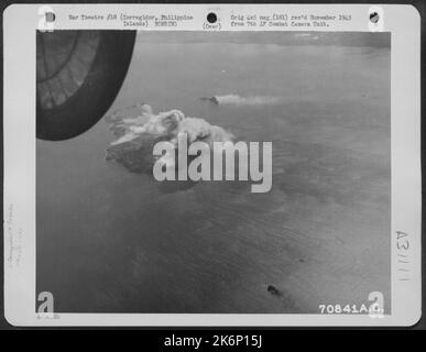 Consolidated B-24 "Liberators" of the 494th Bomb Group, drop their ...