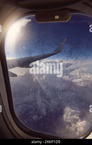 Iced, cabin, Plane, Aircraft, Ice, Snow, Window, Wing, Body, cold ...