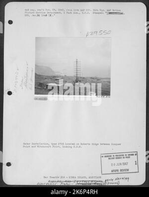 Radar installation, type 270D, located on Roberts Ridge between Conquer ...