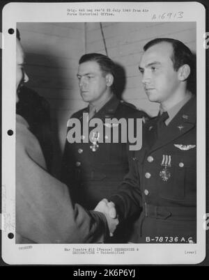 Major General Samuel E. Anderson Congratulates An Officer Of The 410Th ...