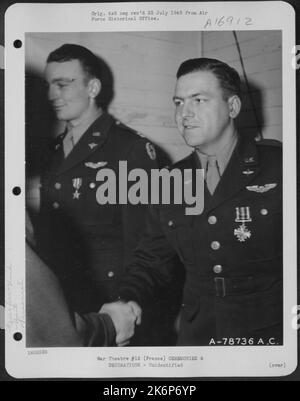 Major General Samuel E. Anderson Congratulates An Officer Of The 410Th ...