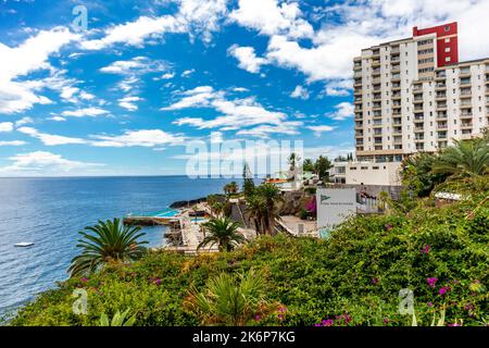 On the way on the city levadas of Funchal with a fantastic view on the ...