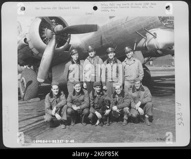 Crew Of The 92Nd Bomb Group Pose Beside Their Boeing B-17 At An Air ...