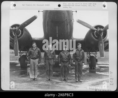 A Douglas C-47 Crew Of The 439Nd Troop Carrier Pose In Front Of Their ...