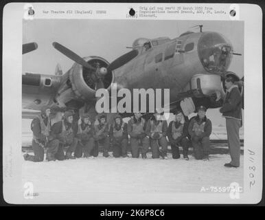Crew Members Of The 92Nd Bomb Group Stand In Front Of The Boeing B-17 ...
