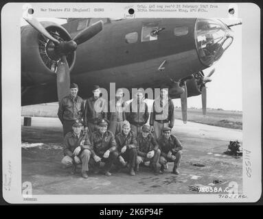 A Crew Of The 379Th Bomb Group Poses Beside A Boeing B-17 "Flying ...