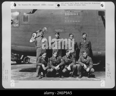 A Ground Crew Of The 68Th Bomb Squadron, 44Th Bomb Group, Pose Beside ...