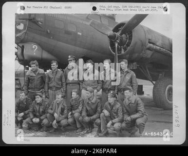 Crew 9 Of The 612Th Bomb Squadron, 401St Bomb Group, Pose Beside A ...