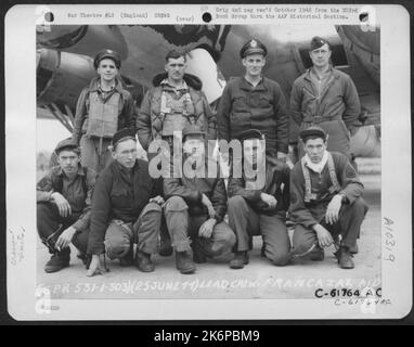 Lead Crew On Bombing Mission Pose To Neuss, Germany, Pose Beside A ...