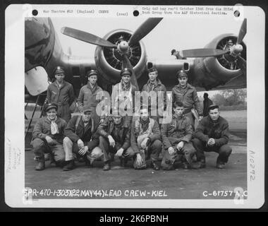 Lead Crew Of Bombing Mission To Kiel, Germany, In Front Of A Boeing B ...