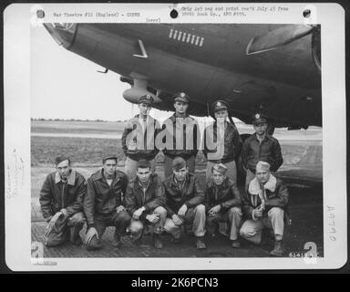 Crew Of The 560Th Bomb Squadron, 388Th Bomb Group Beside A Boeing B-17 ...