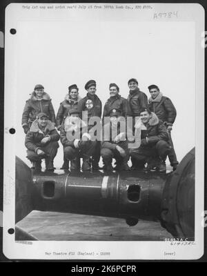 Crew Of The 563Rd Bomb Squadron, 388Th Bomb Group, Beside A Boeing B-17 ...