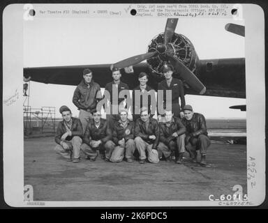 Capt. Walker And Crew Of The 305Th Bomb Group, Are Shown Beside A B-17 ...