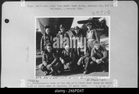 Lt. Woodmonsee's Crew Of The 8Th Af's 398Th Bomb Group By Their B-17 At ...