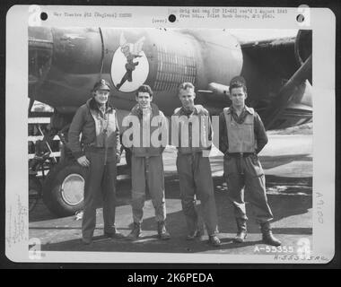 Lt. Martin And Crew Of The 575Th Bomb Squadron, Beside Martin B-26 ...