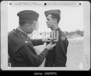 An Officer Of The 458Th Bomb Group Is Presented The 200 Mission Award ...