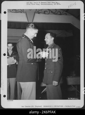 A Member Of The 381St Bomb Group Is Presented An Award During A ...