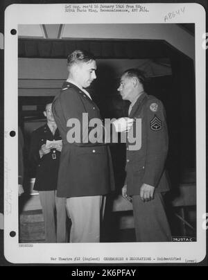 A Member Of The 381St Bomb Group Is Presented An Award During A ...