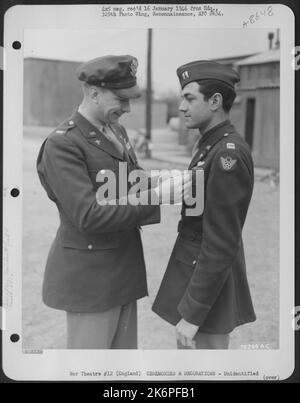 A Member Of The 381St Bomb Group Is Presented An Award During A ...