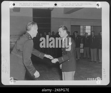 Major General Nathan F. Twining Studies A Mosaic At A 90Th Photo Reconn ...