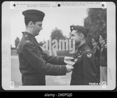 Colonel Harry P. Leber Presents An Award To A Member Of The 381St Bomb ...