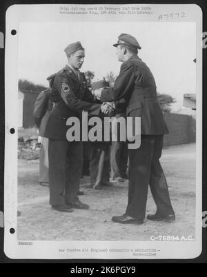A Member Of The 390Th Bomb Group Receives An Award During A Ceremony At ...