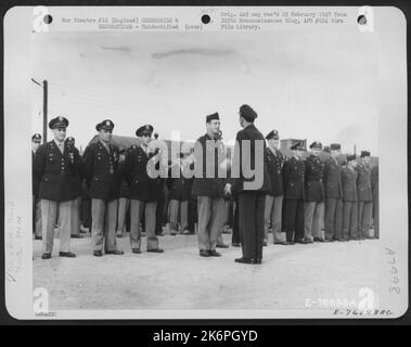 A Member Of The 390Th Bomb Group Is Congratulated After Receiving An ...