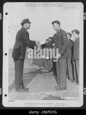 A Member Of The 390Th Bomb Group Is Congratulated After Receiving An ...