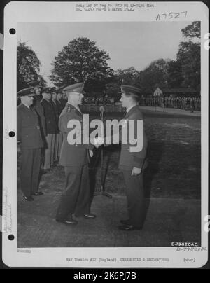 Lt. General Jacob L. Devers Congratulates Capt. Gerald K. Geerlings Of ...