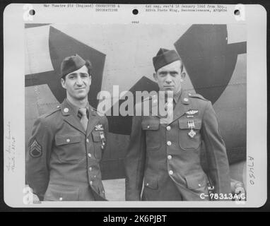 Two Members Of 381St Bomb Group Pose For The Photographer After ...