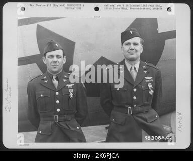 Two Members Of The 381St Bomb Group Pose For The Photographer After ...