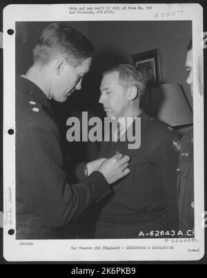 Major General Earle Partridge Presenting Colonel A.J. Olds With An ...