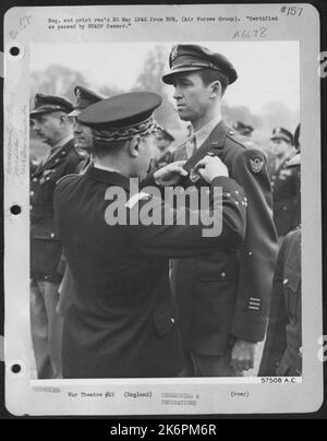 Lt. Gen. Valin, Chief of Staff, French Air Force, awarding Croix De ...