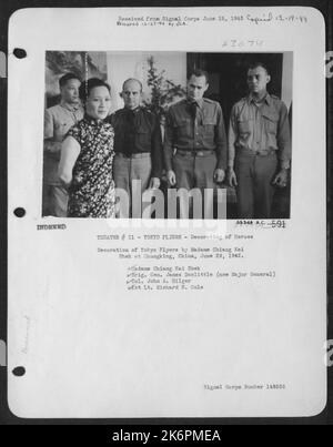 Decoration Of Tokyo Flyers By Madame Chiang Kai Shek At Chungking ...