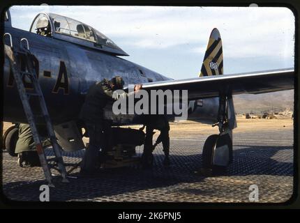A Republic F-84E Thunderjet of the 8th Fighter Bomber Squadron, 49th ...