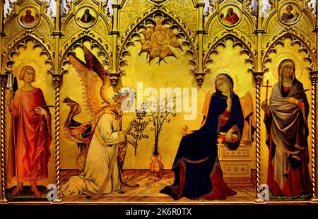 Annunciation, with St. Margaret and St. Ansanus, Simone Martini, (Siena ...