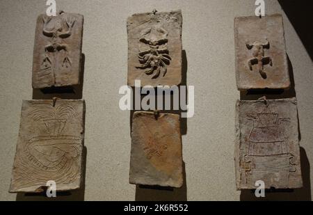 Bricks of Comalcalco. Museo Nacional de Antropologia Mexico City Stock ...