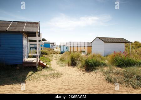 beach huts along the costline of Hunstanton in england Stock Photo - Alamy