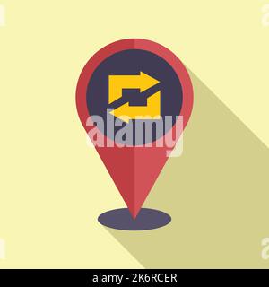 Repost location icon flat vector. Report chart. Data document isolated ...