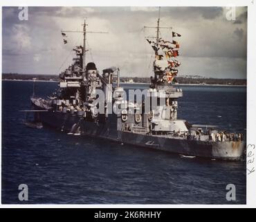 The USS Quincy (CA-39) battle damage chart from 9 August 1942 shows the ...