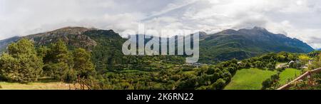 Panorama of Pyrenees near Spanish village Bailo Stock Photo - Alamy