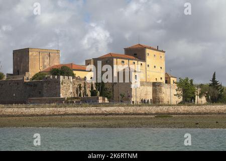 City walls of Faro, Portugal viewed from Ria Formosa lagoon Stock Photo ...