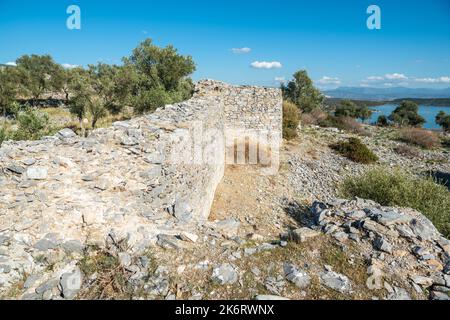 Ruined acropolis, later converted into a fortress, at Iasos ancient ...