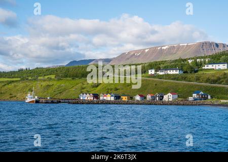 the coastline of village of Hjalteyri in North Iceland Stock Photo - Alamy