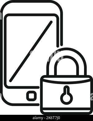 Locked smartphone icon outline vector. Code login. Computer security ...