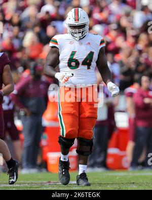 Miami offensive lineman Jalen Rivers (OL34) poses for a portrait at the ...