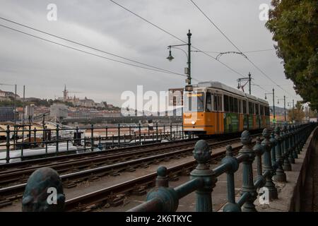 Tram line 2 running along Pest’s Riverbank, and the Danube Promenade ...