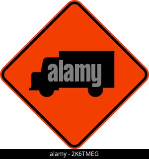 Truck Crossing Sign On White Background Stock Vector Image & Art - Alamy